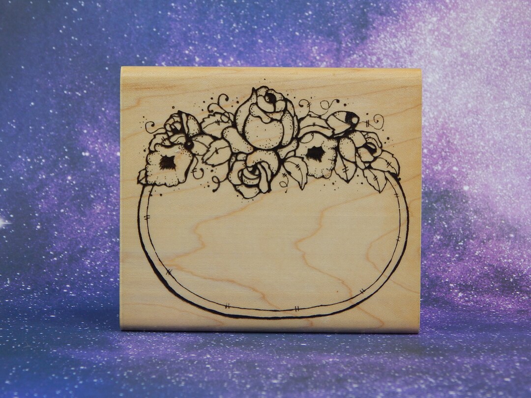 ROSE LABEL, Wood Mounted Rubber Stamp by DOTS - Etsy