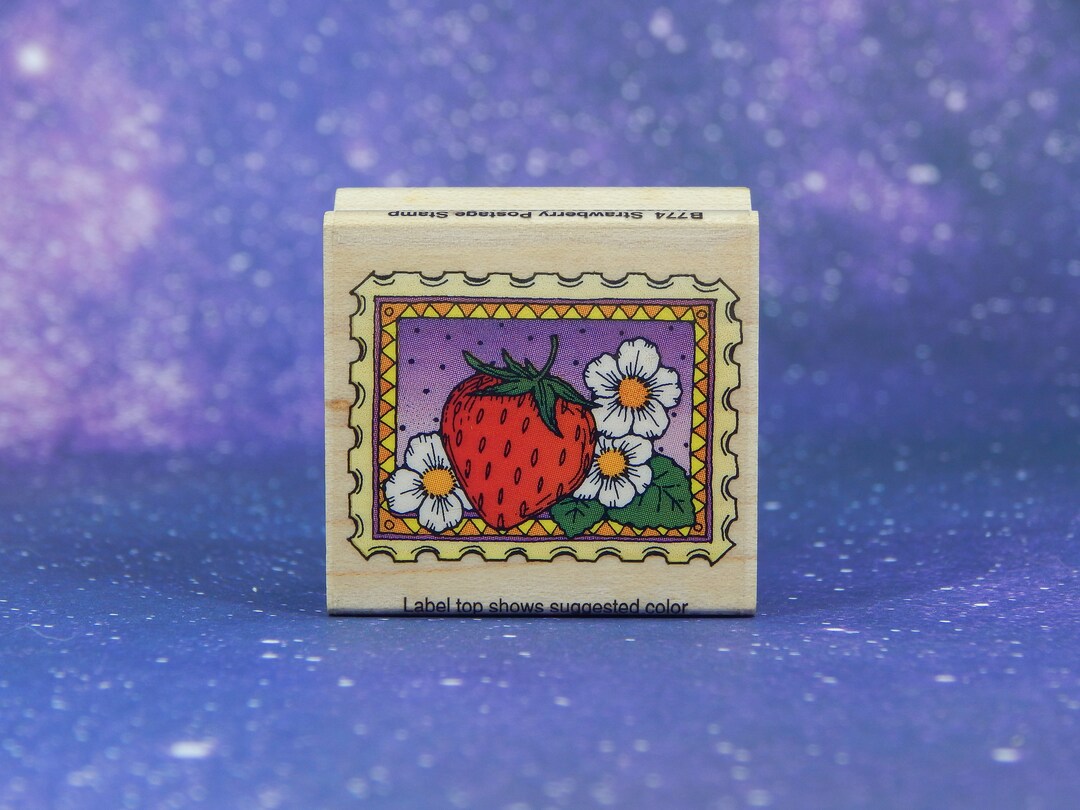 STRAWBERRY POSTAGE, Mounted Rubber Stamp, Hero Arts - Etsy