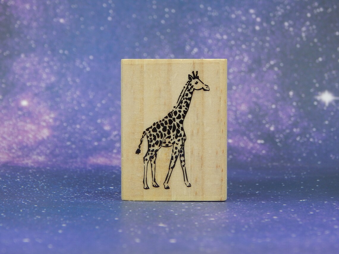 GIRAFFE Wood Mounted Rubber Stamp Recollections | Etsy