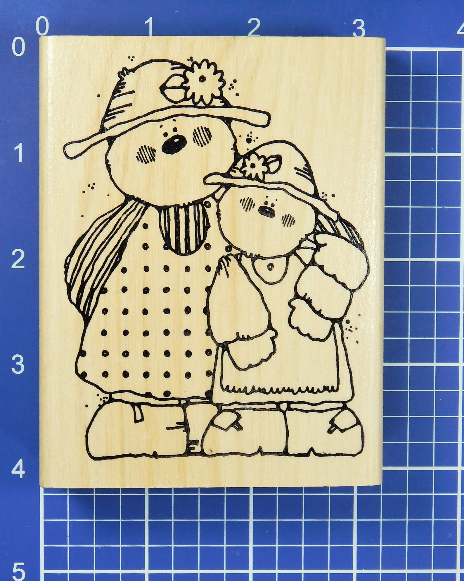 BEARS Wood Mounted Rubber Stamp Hooks Lines Inkers - Etsy