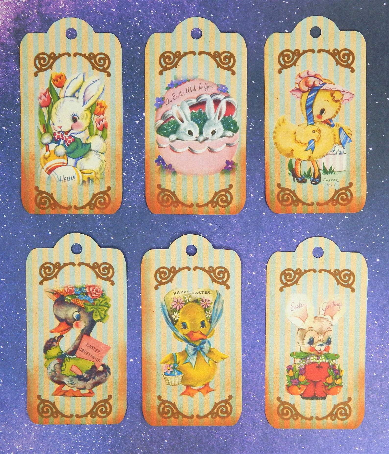 12 Large vintage Easter Tags 4-1/4 X - Etsy