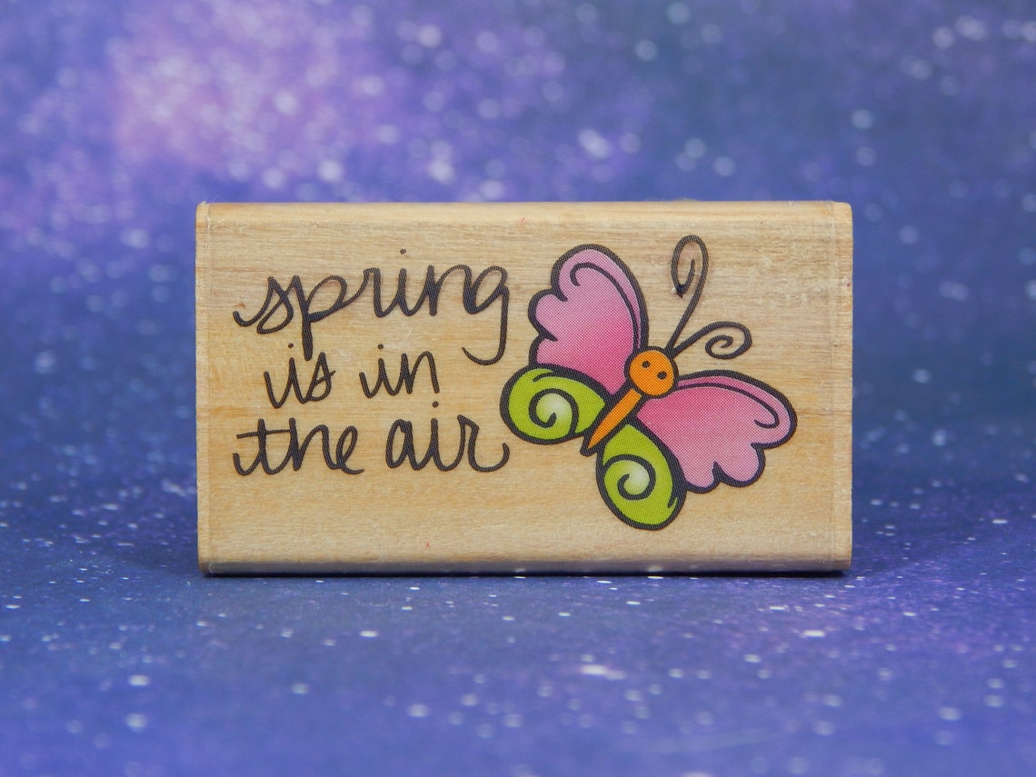 Spring is in the Air, BUTTERFLY, Mounted Rubber Stamp - Etsy