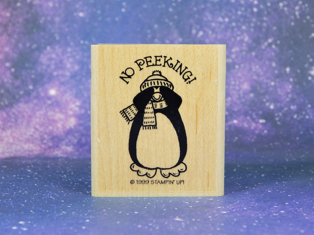 NO PEEKING Penguin, Mounted Rubber, Stampin' Up - Etsy