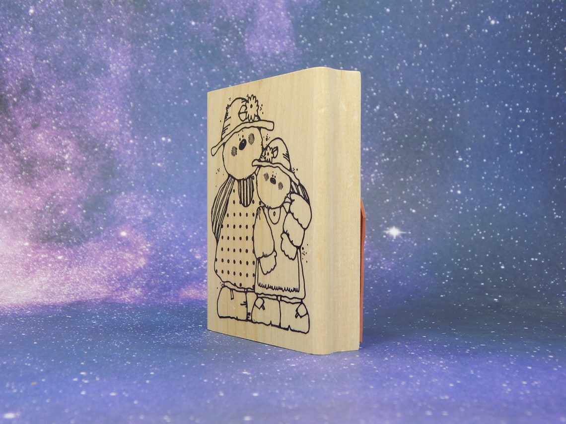 BEARS Wood Mounted Rubber Stamp Hooks Lines Inkers - Etsy