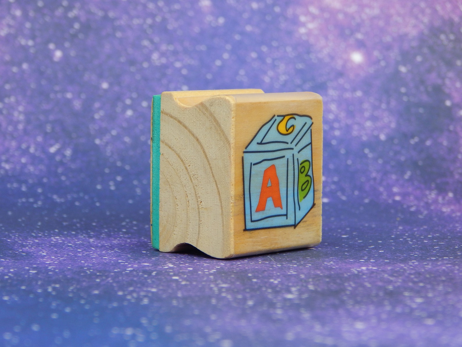 ABC WOOD BLOCK Mounted Rubber Stamp Unbranded - Etsy