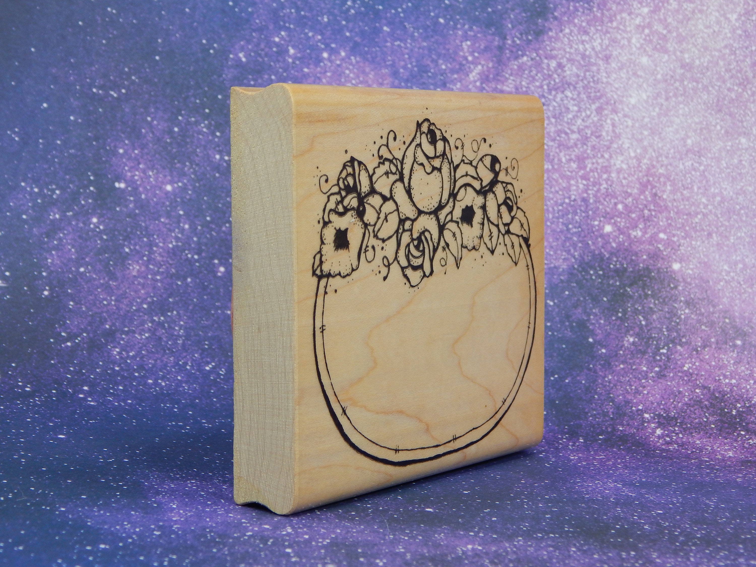 ROSE LABEL Wood Mounted Rubber Stamp by DOTS | Etsy