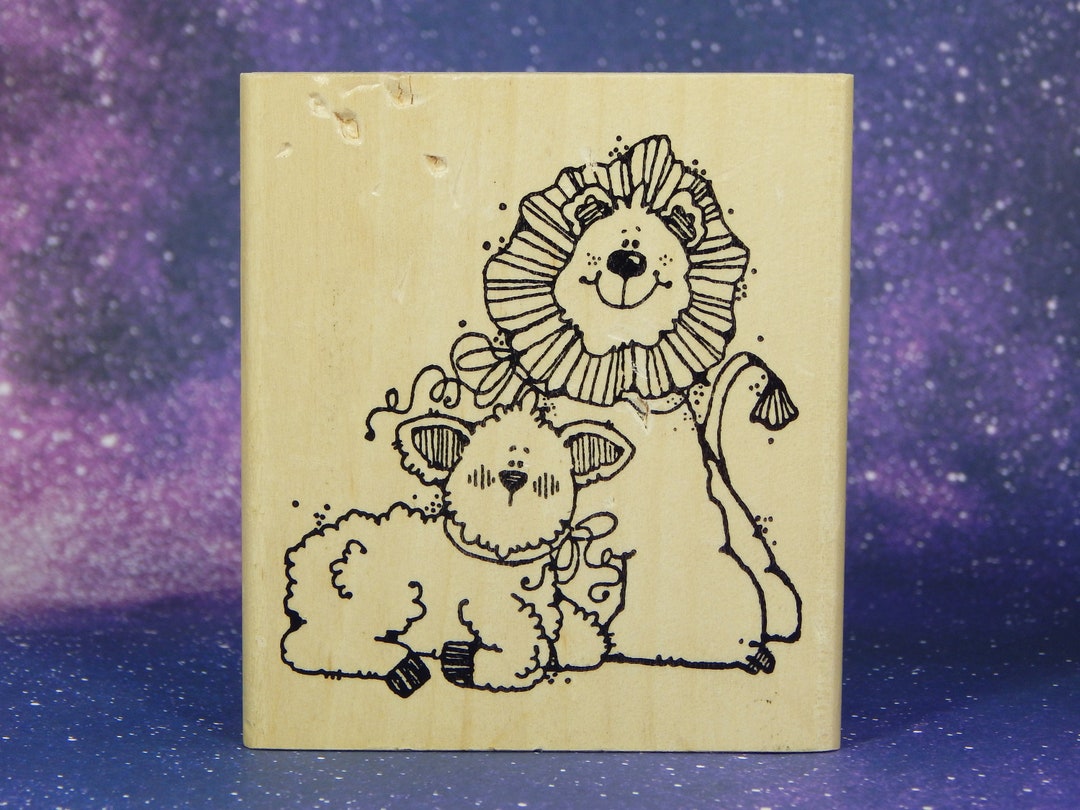 LION and LAMB, Rubber Stamp, Hooks, Lines & Inkers - Etsy