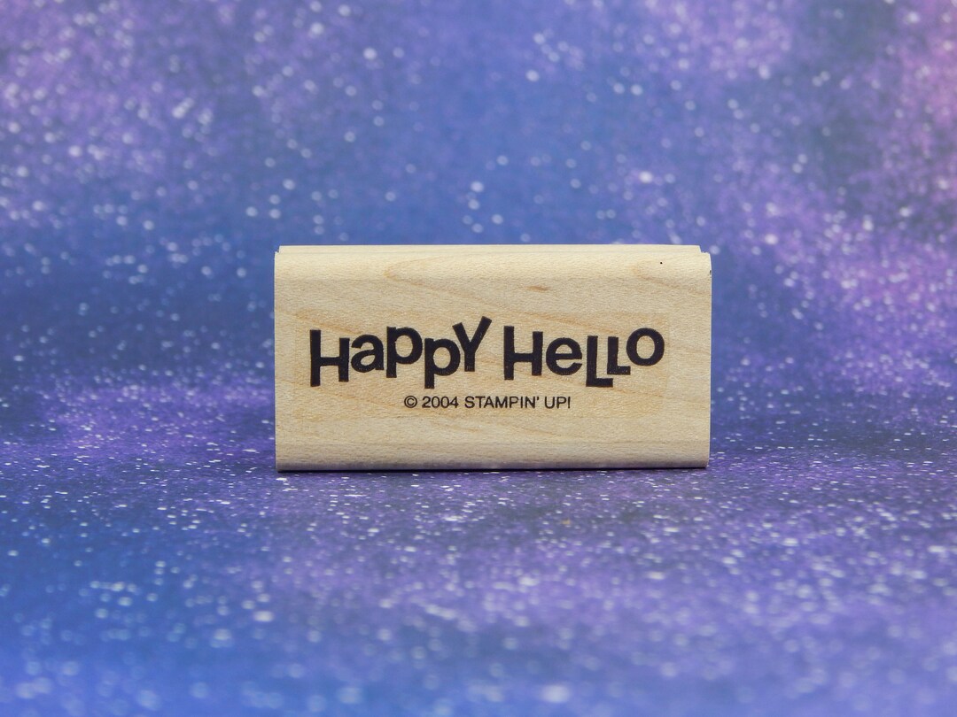 HAPPY HELLO, Wood Mounted Rubber Stamp, Stampin' Up - Etsy