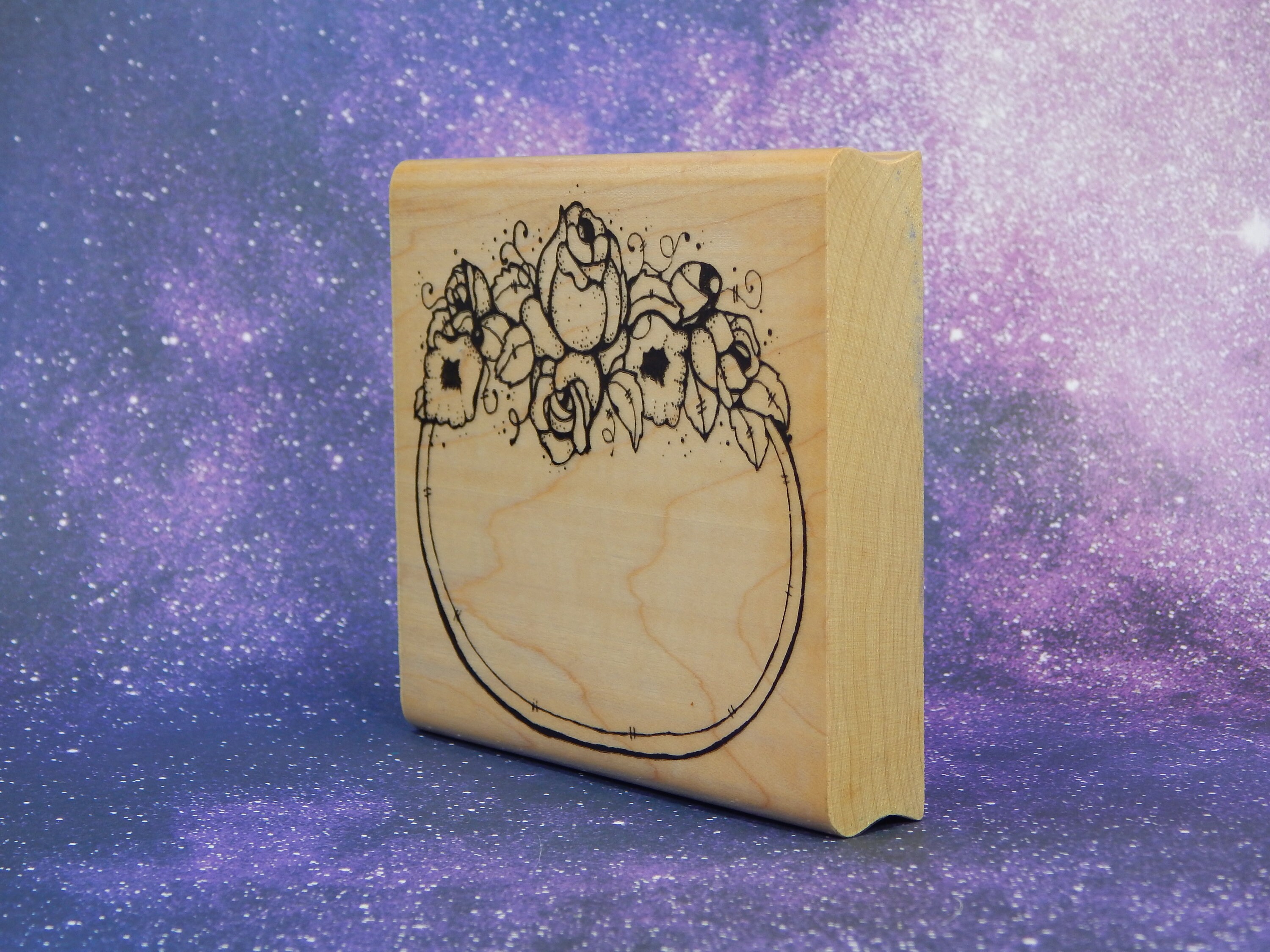 ROSE LABEL Wood Mounted Rubber Stamp by DOTS | Etsy