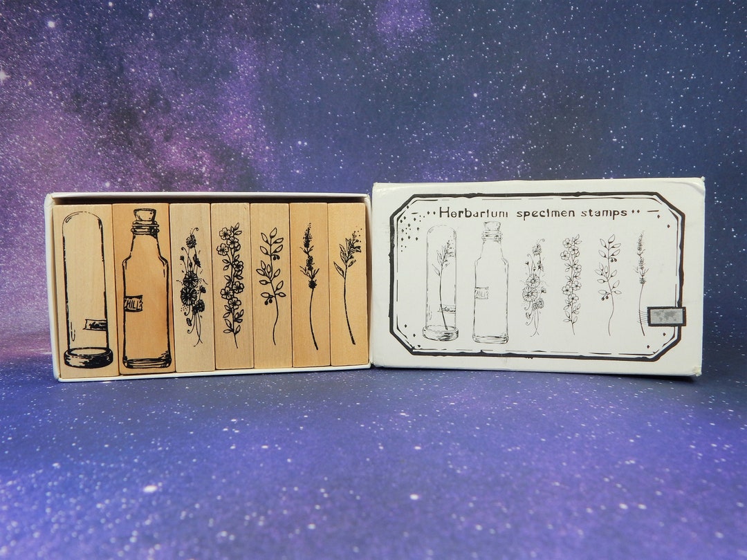 HERBARIUM SPECIMEN STAMPS, 7 Piece Rubber Stamp Set - Etsy