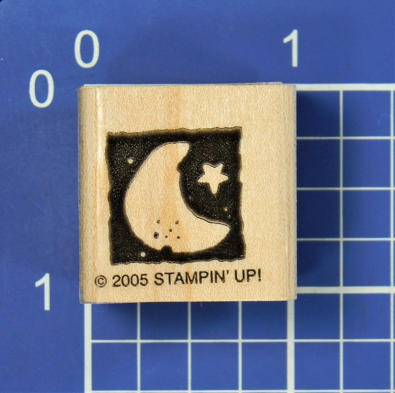 MOON and STAR Mounted Rubber Stamp by Stampin' Up - Etsy