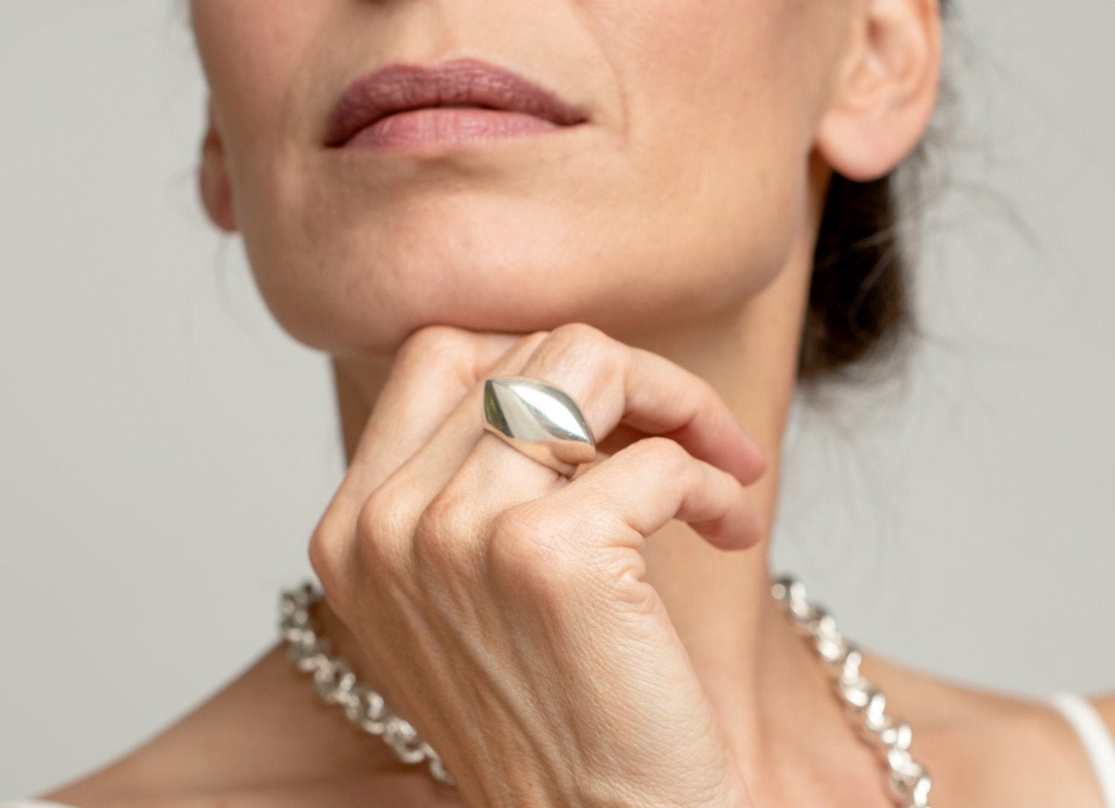 Silver Dome Ring Wide Ring Unusual Silver Ring Chunky Ring - Etsy