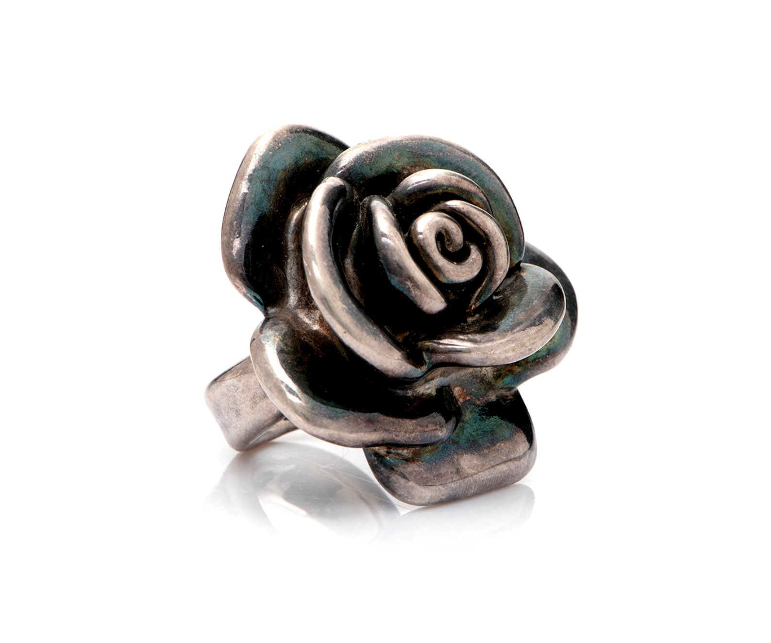 Big Rose Flower Ring for Women Large Silver Flower Ring - Etsy