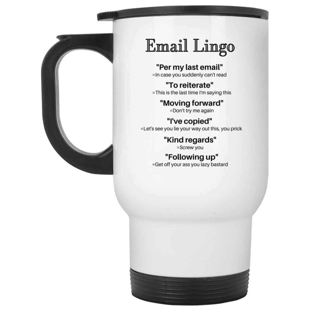 Email Lingo White Travel Mug - Etsy