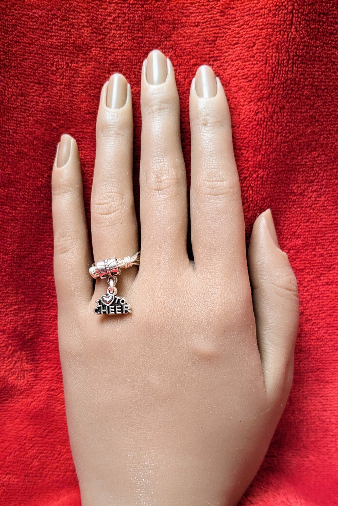 I Love to Cheer Charm Ring is a Great Gift for Yourself or the ...