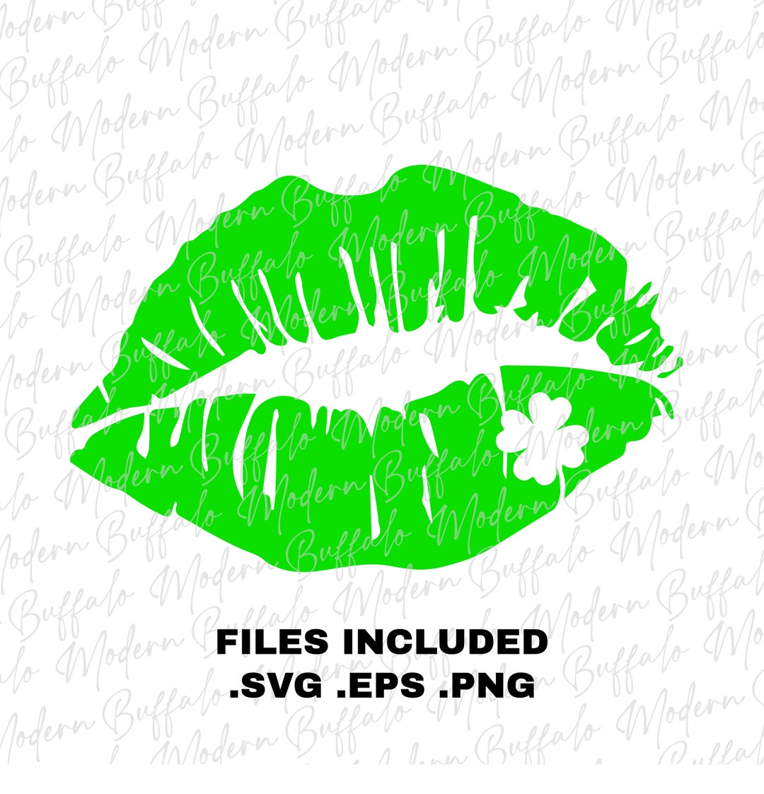 Shamrock Lips .svg, .eps, .png, Download - Etsy