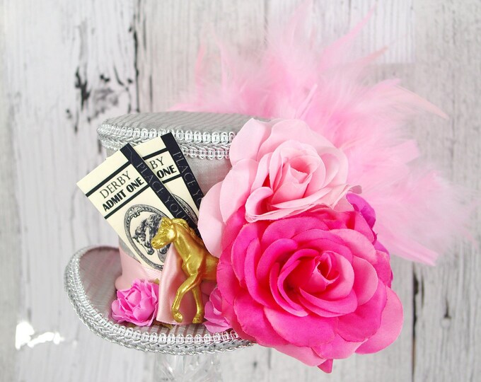 Gray and Pink Kentucky Derby Horse Tickets and Roses Medium | Etsy