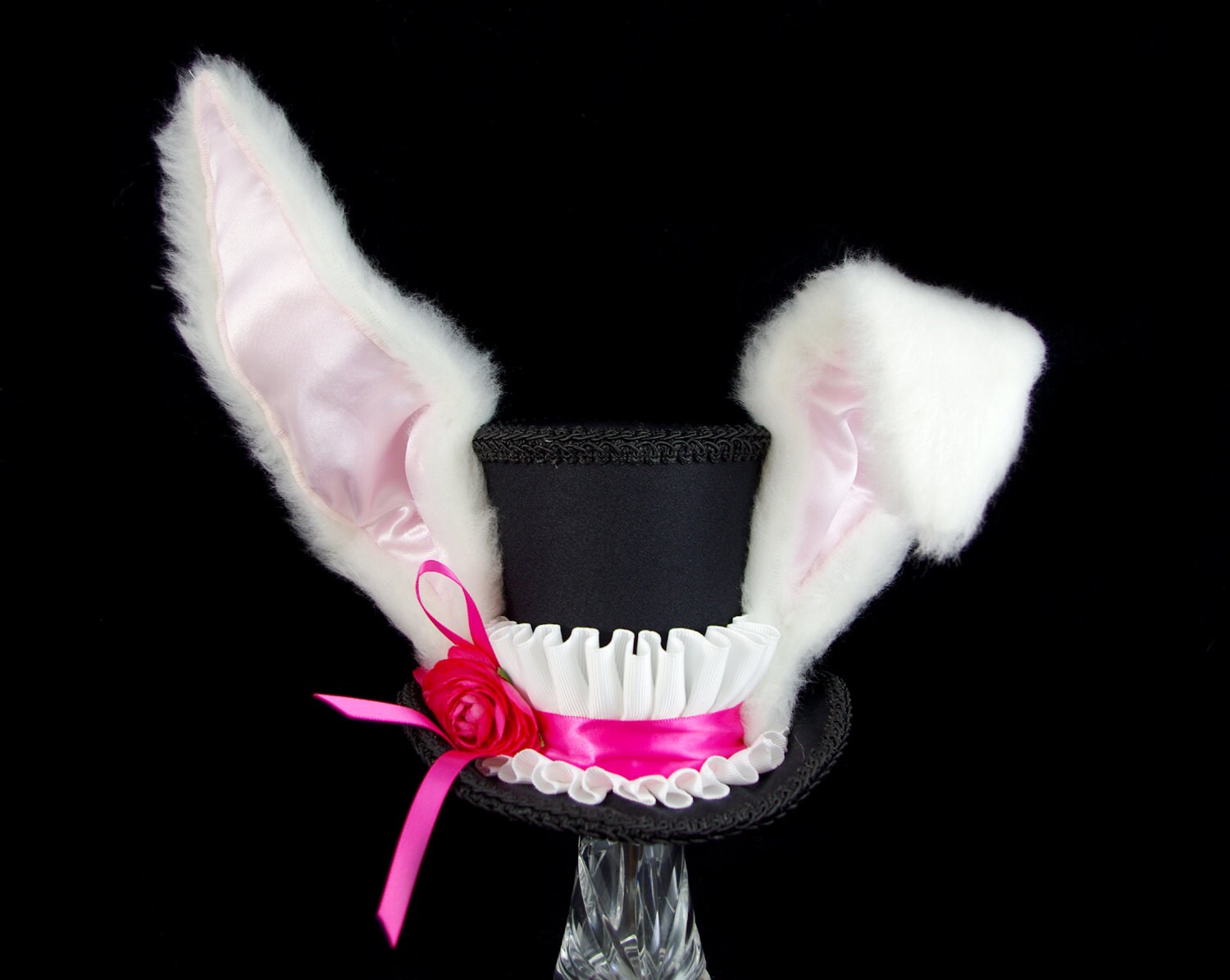 Meroko Inspired Cosplay Hat Black White and Pink Bunny | Etsy