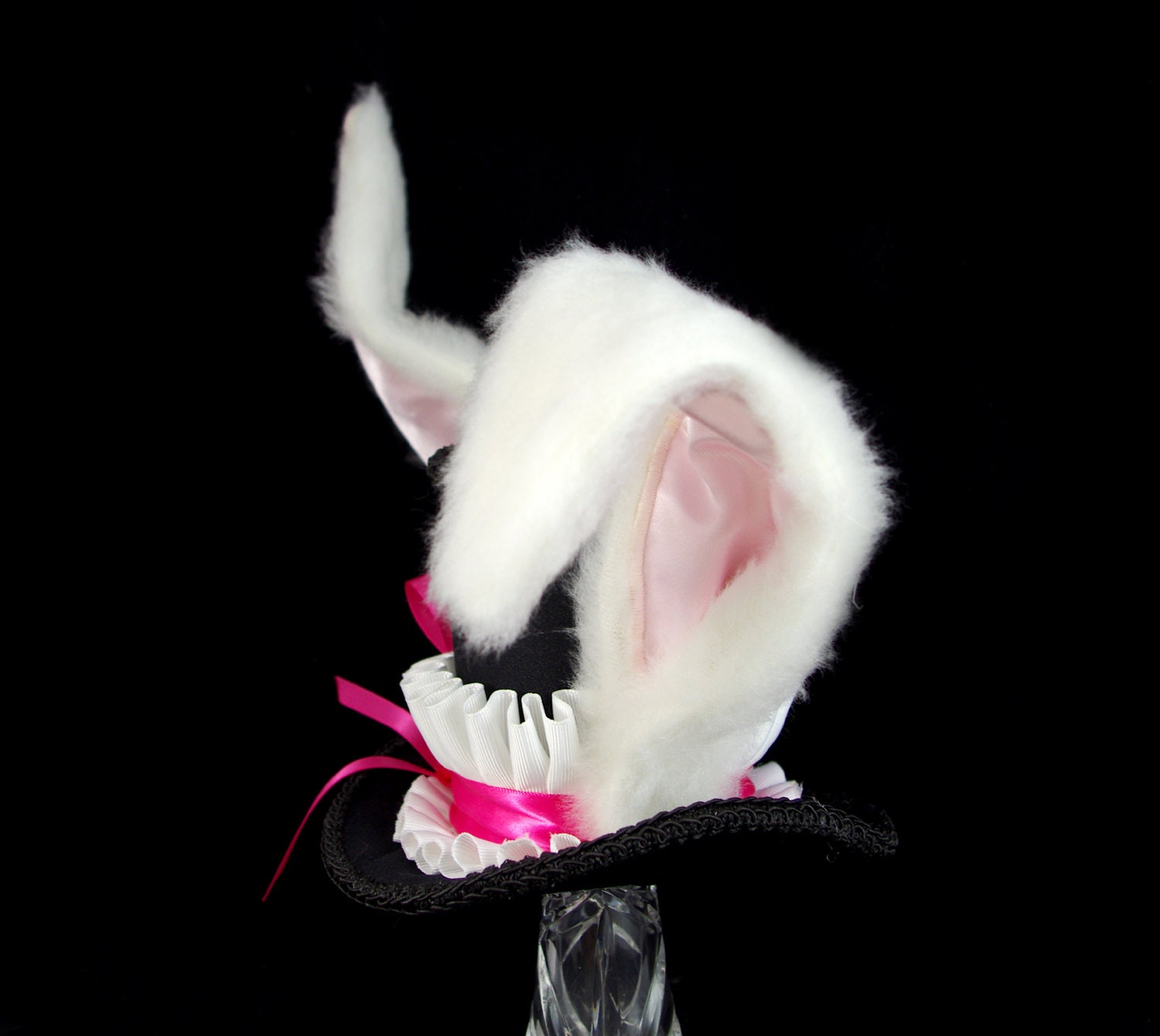 Meroko Inspired Cosplay Hat Black White and Pink Bunny | Etsy