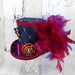 Navy Blue and Wine Red Rose Medallion Large Mini Top Hat - Etsy
