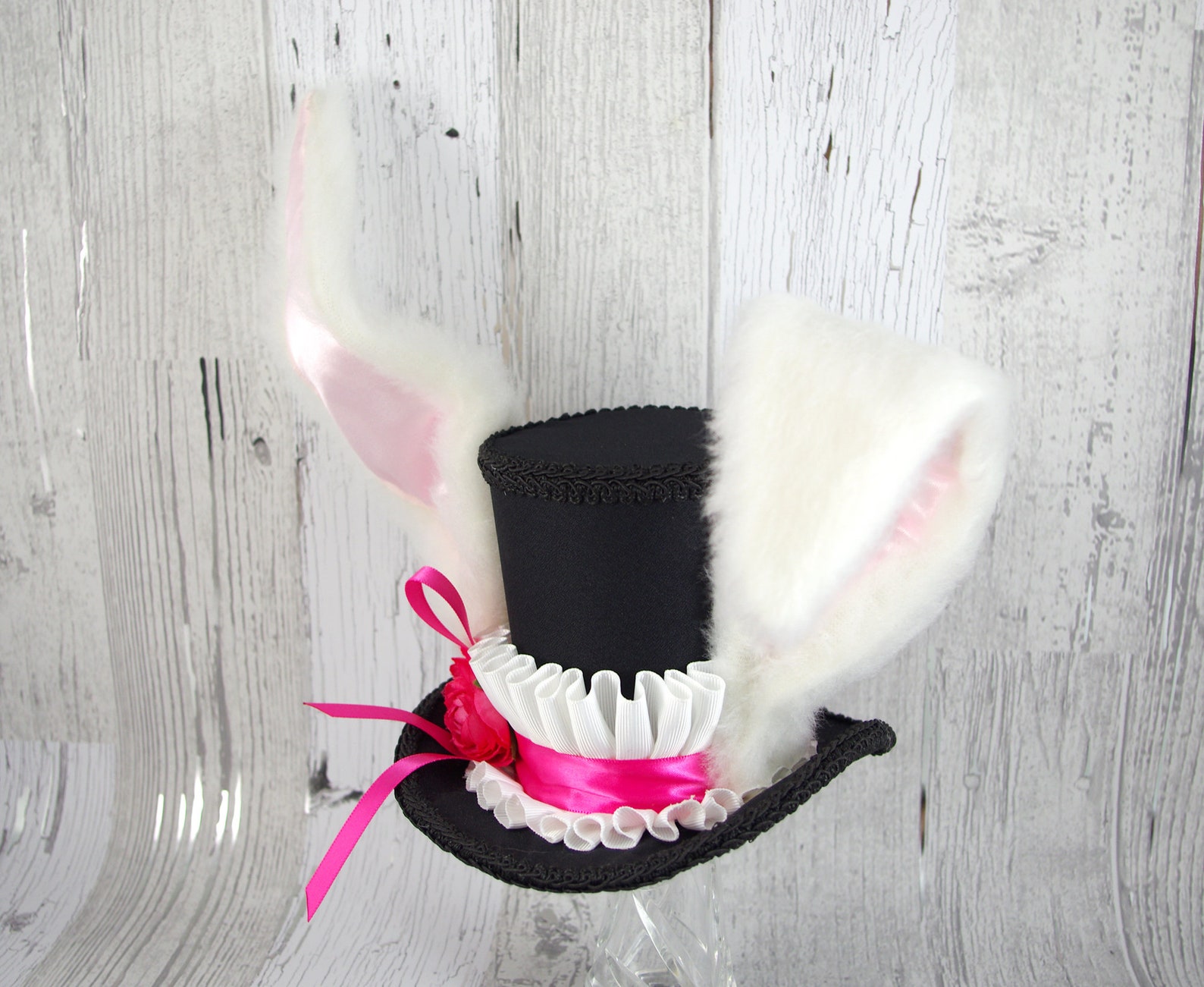 Meroko Inspired Cosplay Hat Black White and Pink Bunny | Etsy