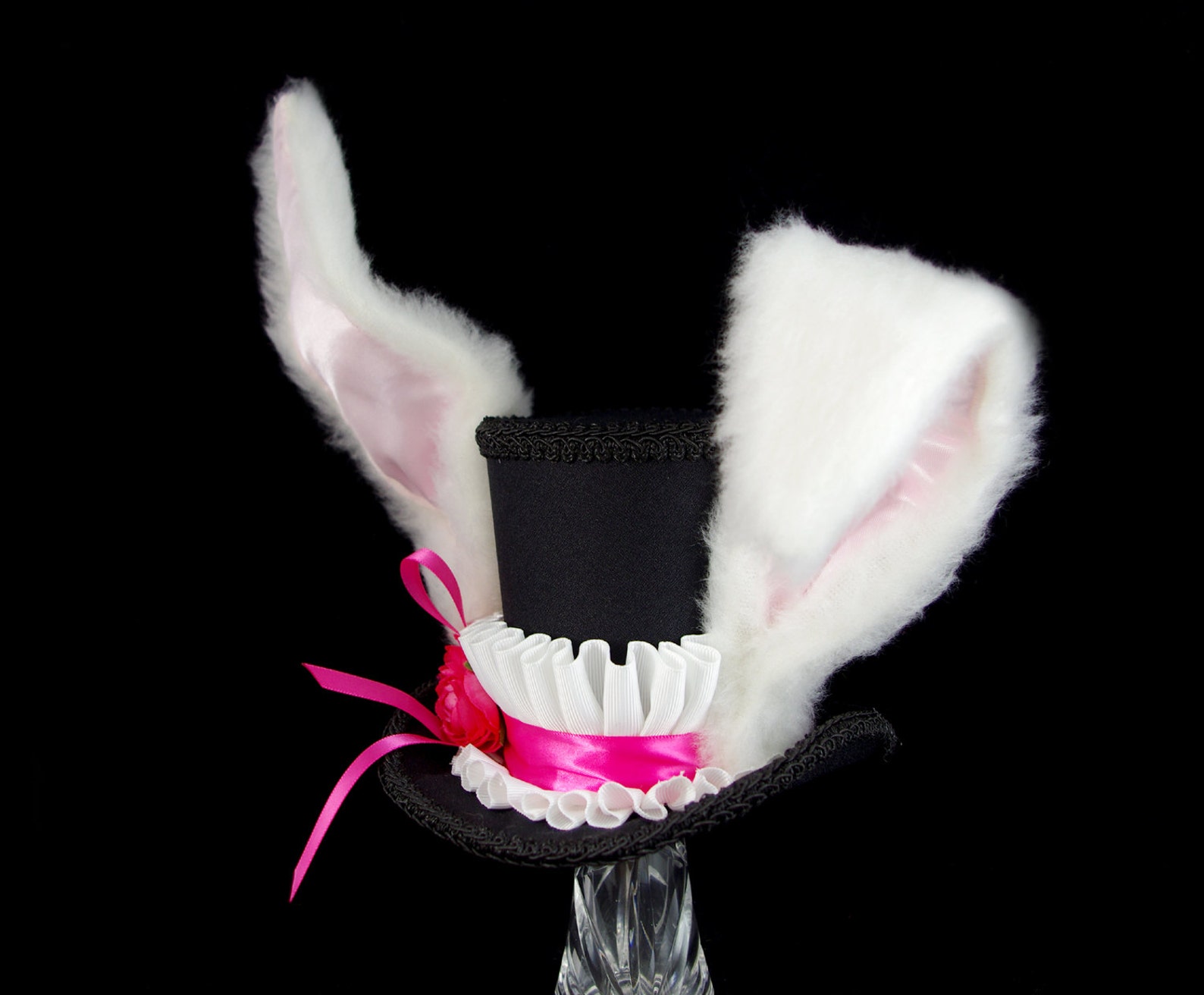 Meroko Inspired Cosplay Hat Black White and Pink Bunny | Etsy