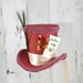 Light Rust Red and Ivory Mad Hatter Style Medium Mini Top Hat ...