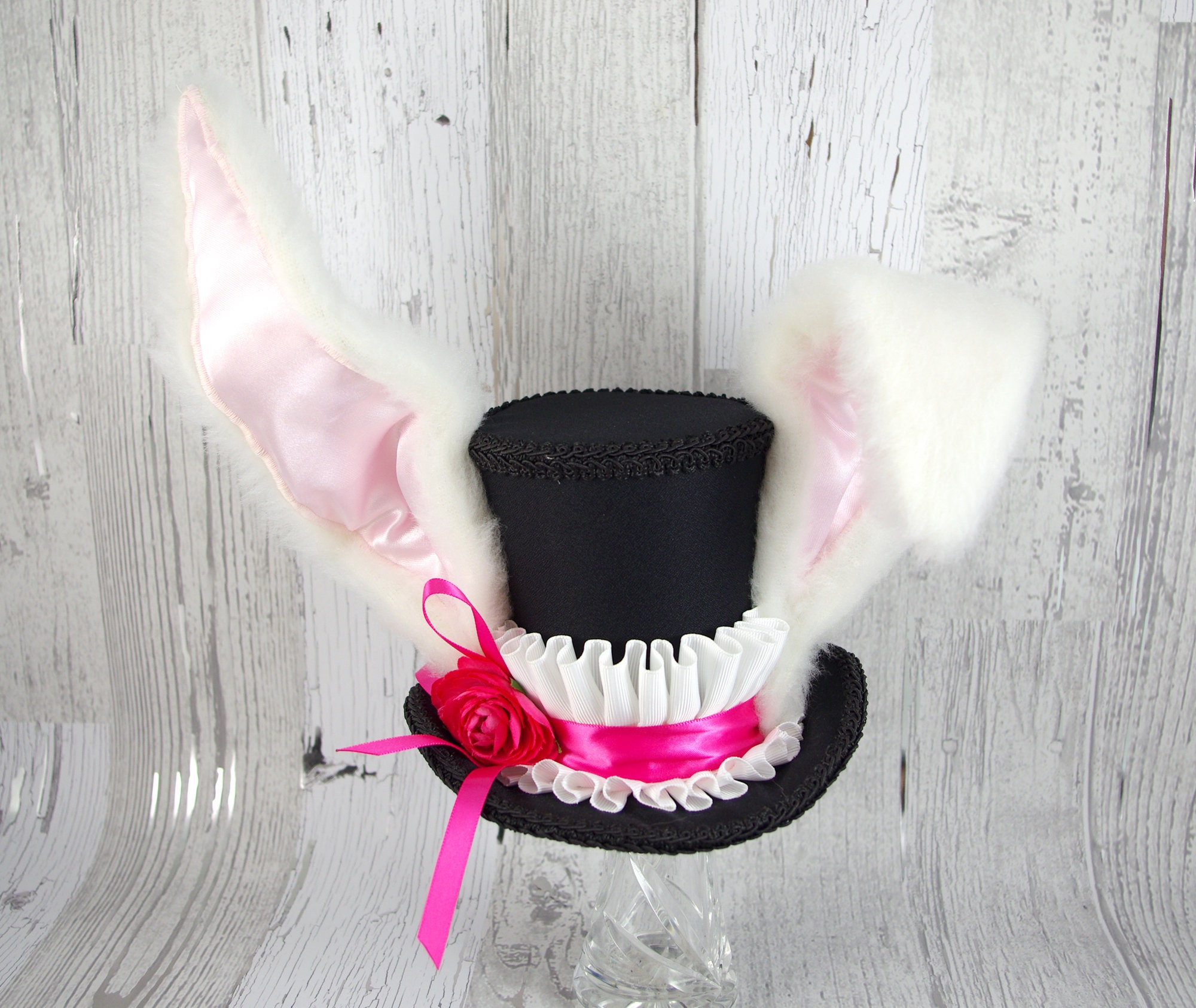 Meroko Inspired Cosplay Hat Black White and Pink Bunny | Etsy
