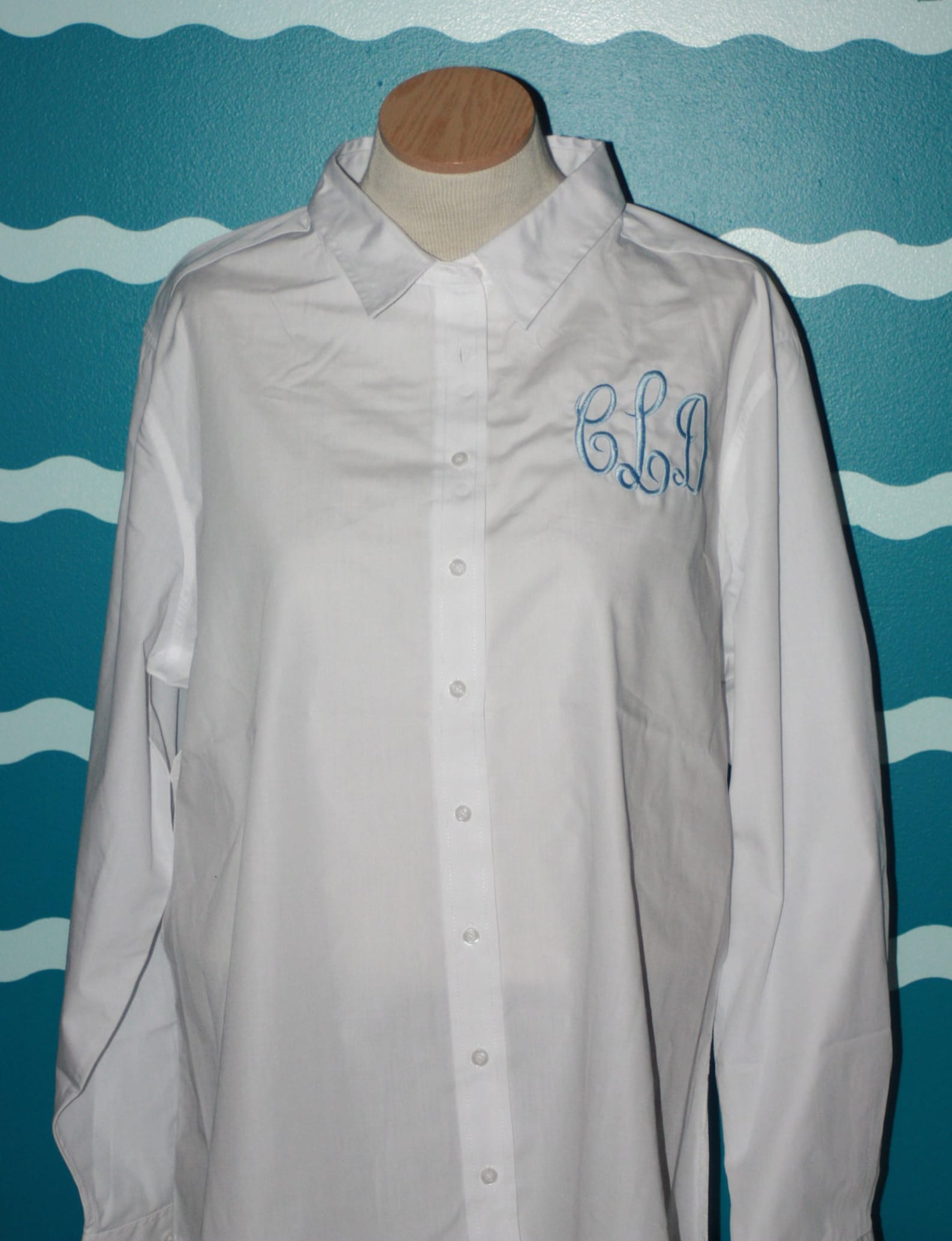 Ladies Fit Monogrammed Button up Shirt - Plus Size Monogrammed Shirt ...