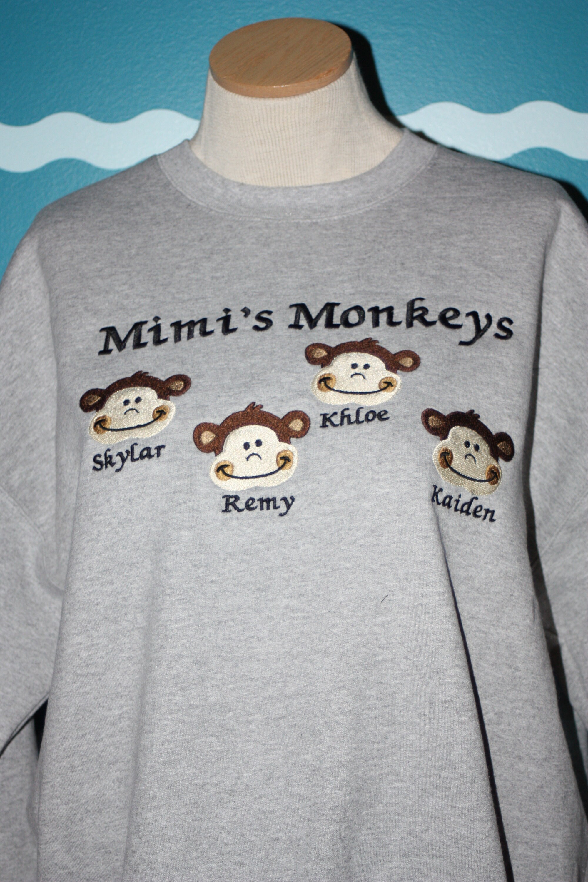 Grandpa's Monkey Sweatshirt-custom Grandparents Crew Neck | Etsy