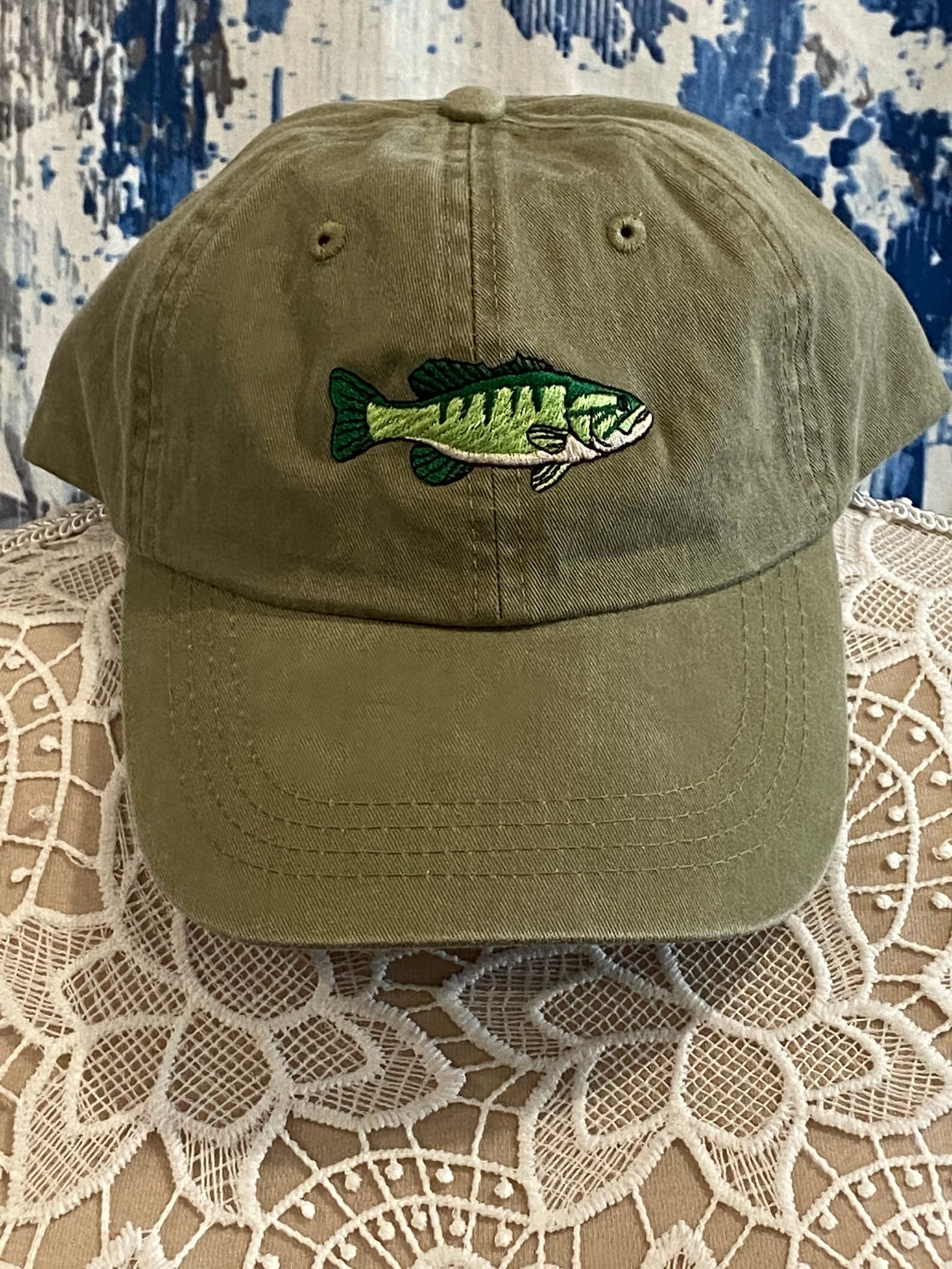 Embroidered Fish Baseball Cap - Custom Embroidered Ball Cap - Fishing ...