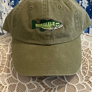 Embroidered Fish Baseball Cap Custom Embroidered Ball Cap Fishing Hat ...