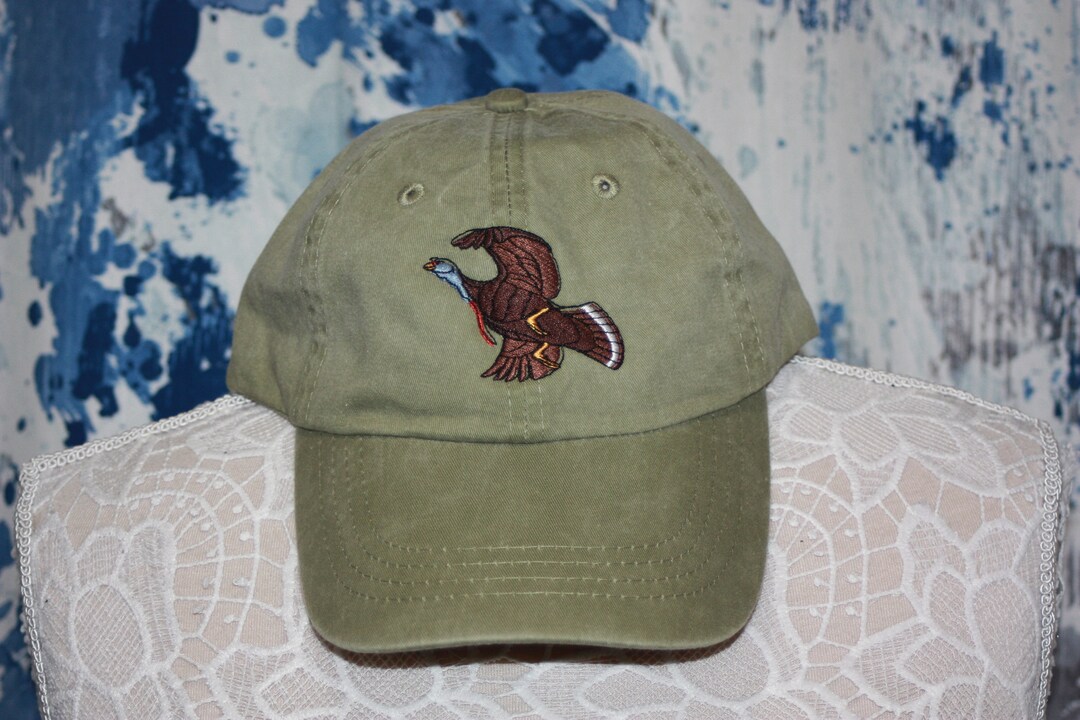 Embroidered Turkey Baseball Cap - Custom Embroidered Ball Cap - Hunting ...