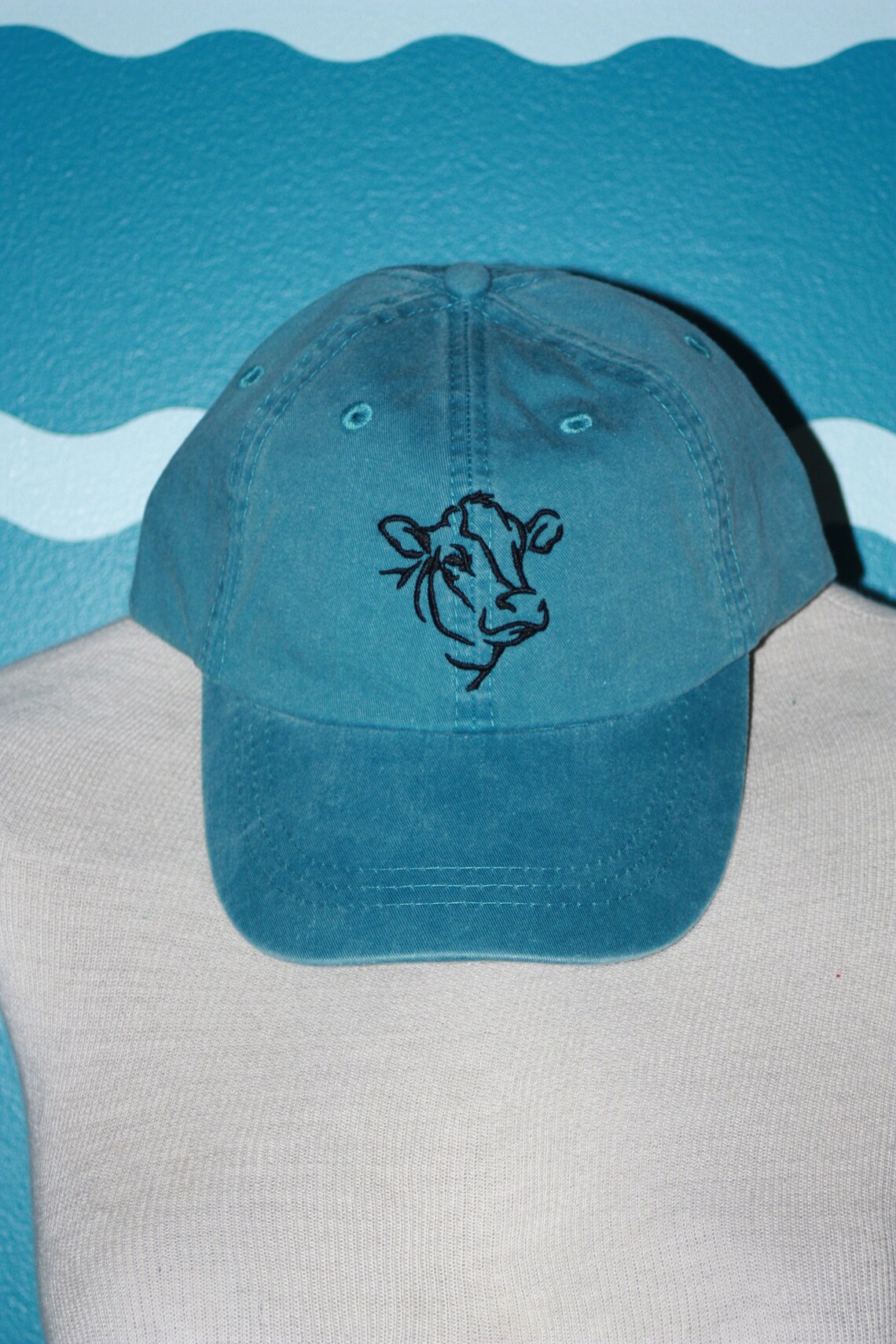 Cow Head Baseball Cap Embroidered Cow Hat Custom Cattle - Etsy