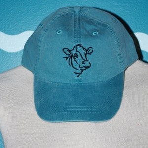 Cow Head Baseball Cap - Embroidered Cow Hat - Custom Cattle Ball Cap ...