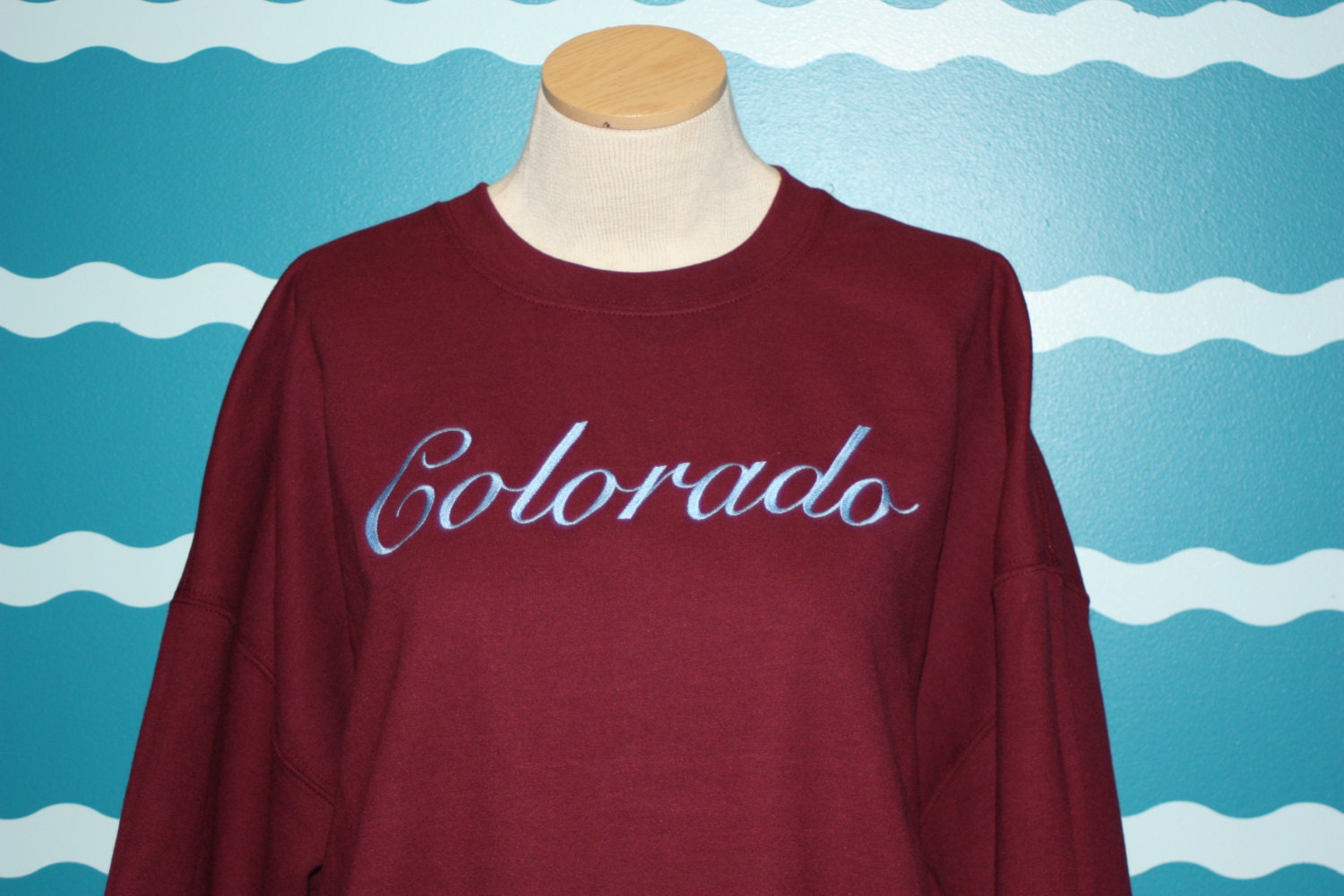 Custom State Sweatshirt - Embroidered Crew Neck Sweatshirt - State ...