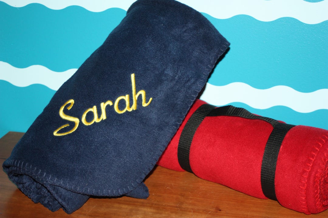 Fleece Blanket - Personalized Fleece Blanket - Custom Embroidered ...