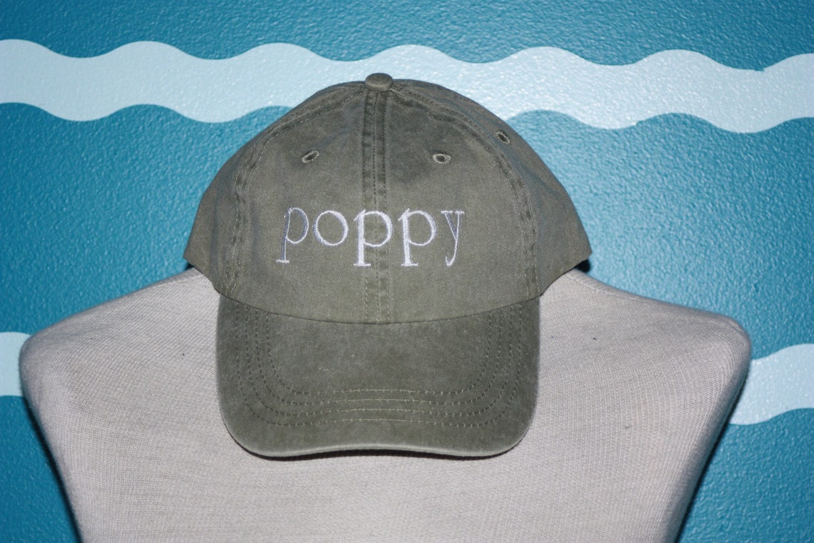 Embroidered Poppy Hat - Custom Poppy Baseball Cap - Embroidered ...