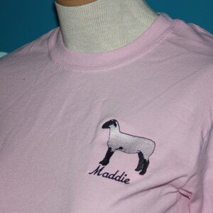 Lamb Shirt - Custom Embroidered T Shirt - Farm Wear Shirt - County Fair ...