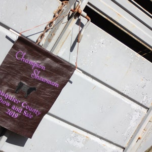 Livstock Show Award - Leather Like Banner - Custom Livestock Award ...