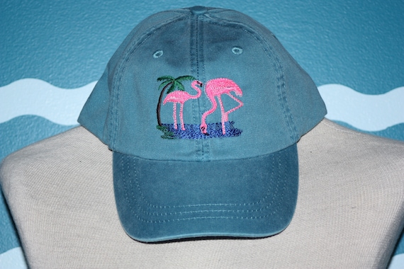 Embroidered Pink Flamingo Baseball Cap Custom Summer Beach | Etsy