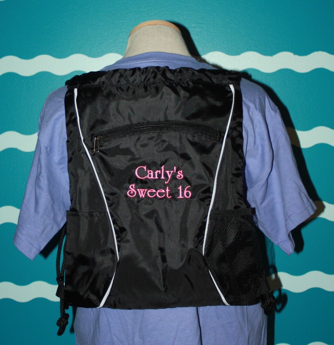 Birthday Party Cinch Sack Custom Text Cinch Sac Drawstring Bag ...