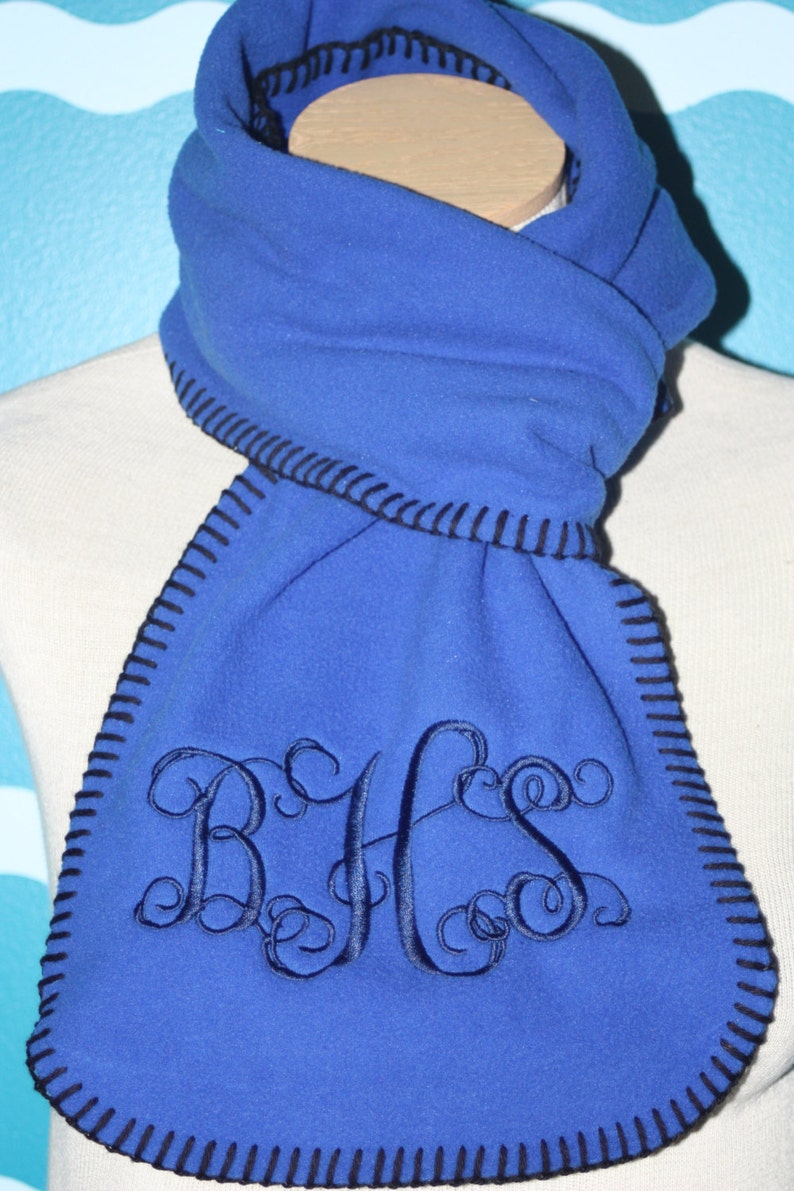 Fleece Winter Scarf, Personalized Neck Wrap, Monogrammed Scarf, Custom ...
