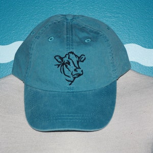 Cow Head Baseball Cap - Embroidered Cow Hat - Custom Cattle Ball Cap ...