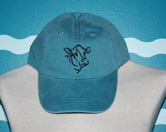 Cow Head Baseball Cap Embroidered Cow Hat Custom Cattle | Etsy