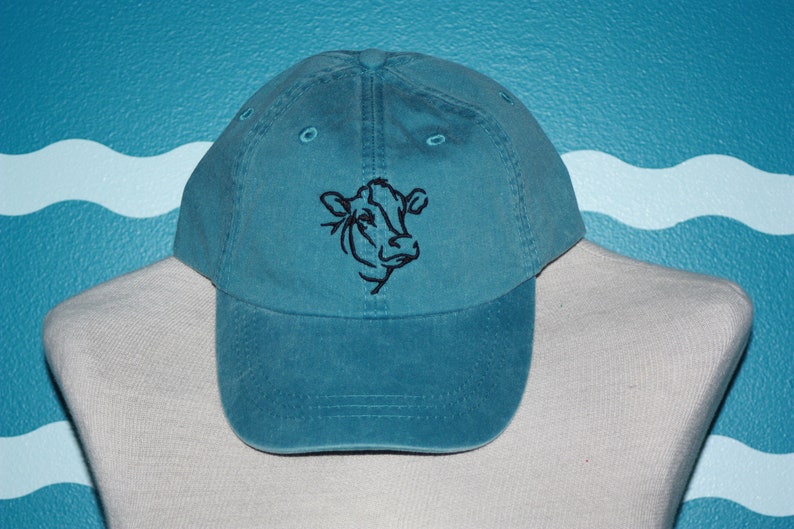 Cow Head Baseball Cap Embroidered Cow Hat Custom Cattle - Etsy