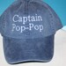 Custom Baseball Cap Captain Pop-pop Embroidered Baseball Cap - Etsy