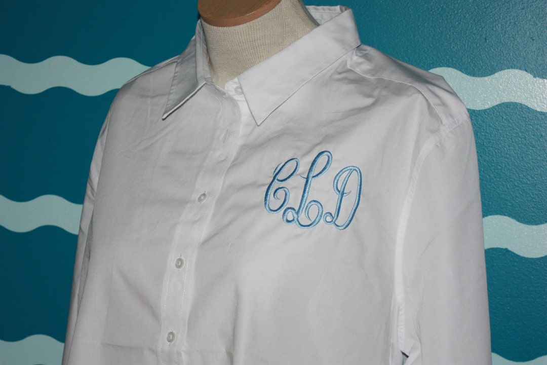 Ladies Fit Monogrammed Button up Shirt - Plus Size Monogrammed Shirt ...