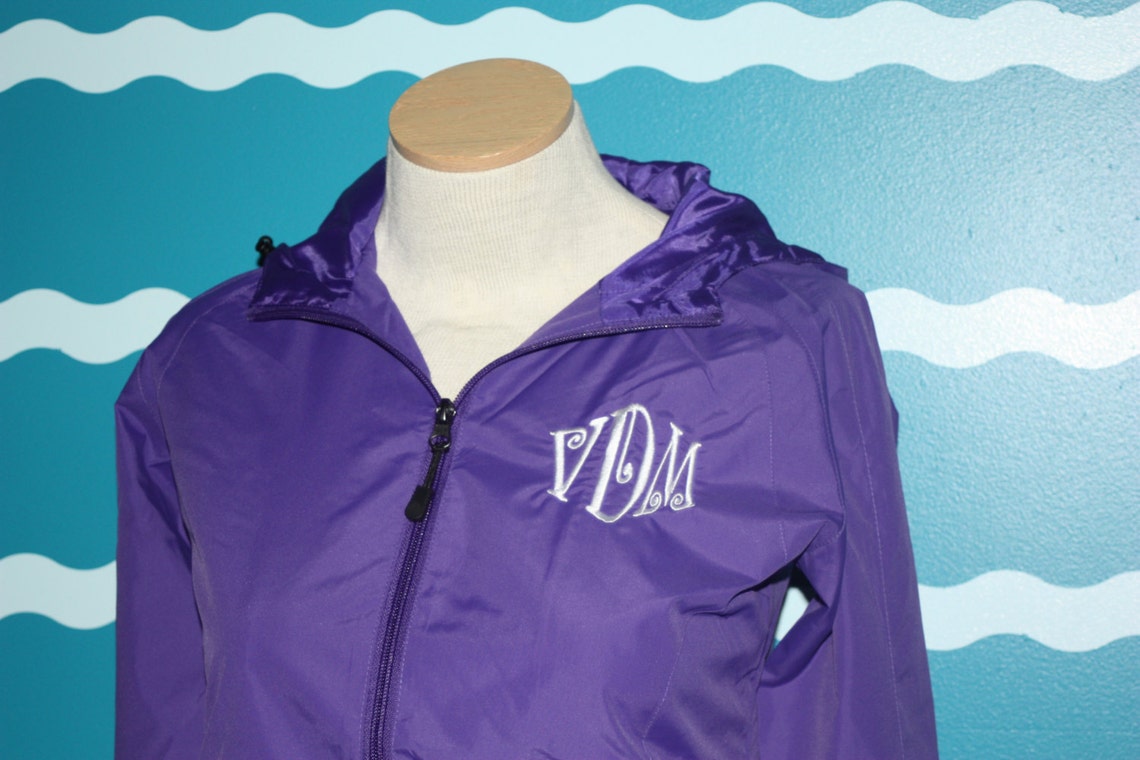 Ladies Monogram Zip up Wind Braker Ladies Monogrammed Jacket | Etsy