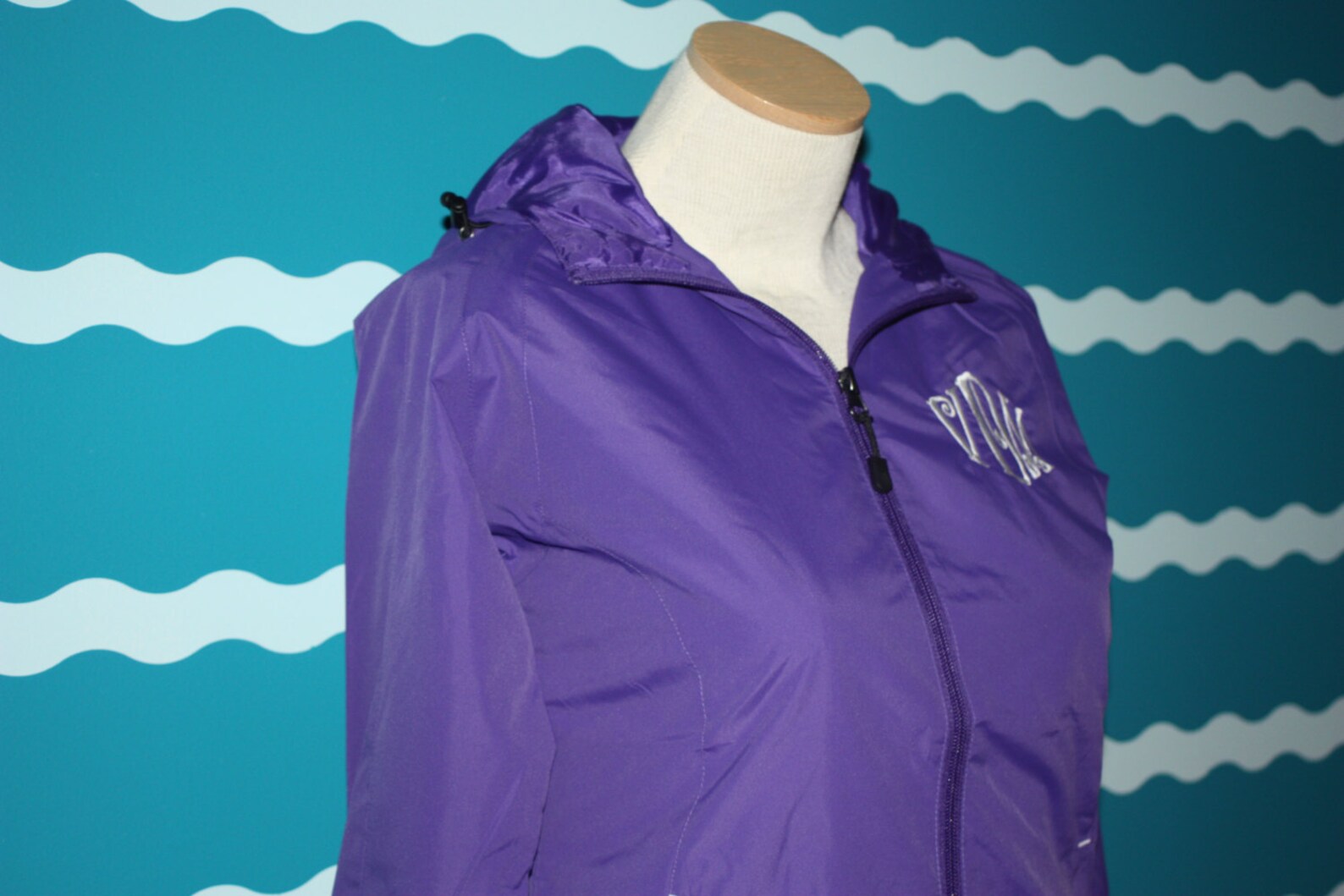 Ladies Monogram Zip up Wind Braker - Ladies Monogrammed Jacket - Full ...